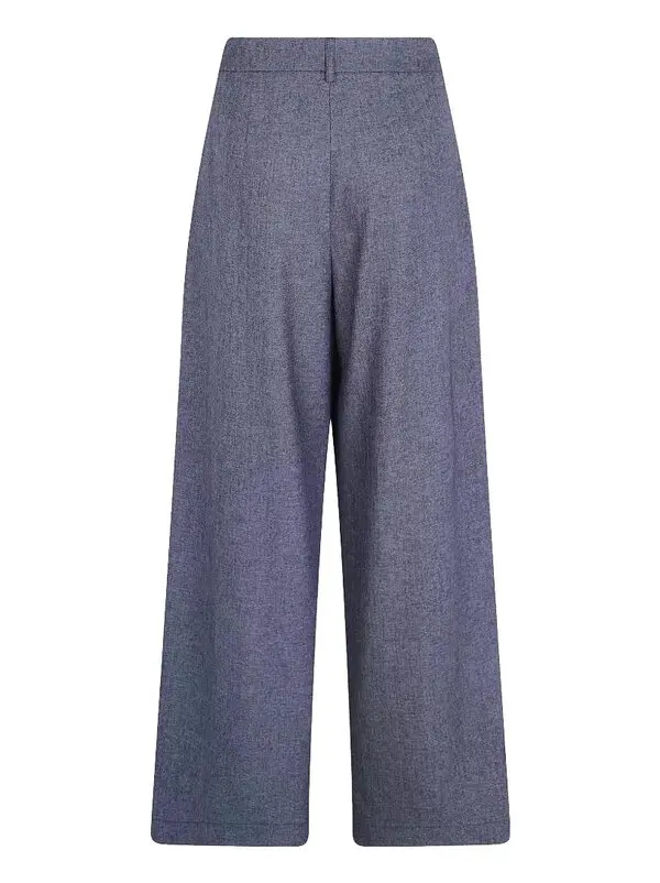 DRHOPE Pleated Wide-leg Palazzo Pants - Grey