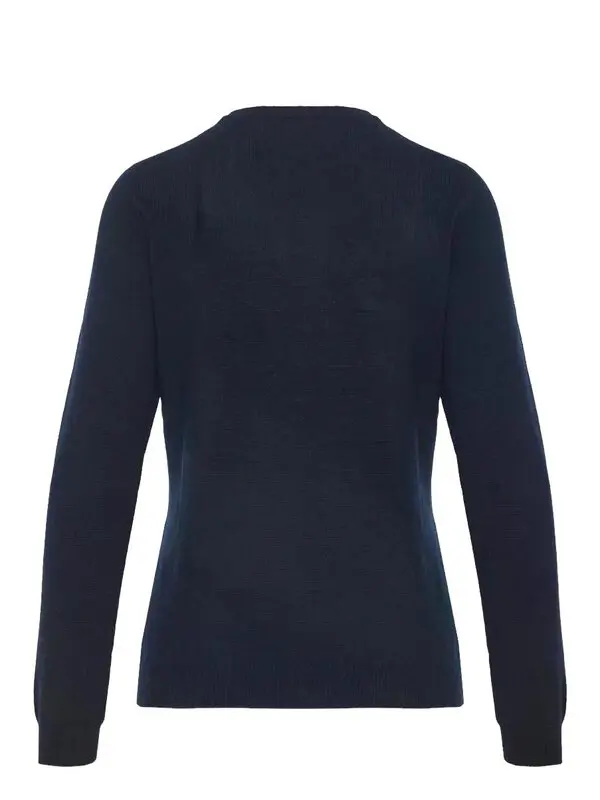 BARBA NAPOLI Crew Neck Fine Knit Sweater - Blue