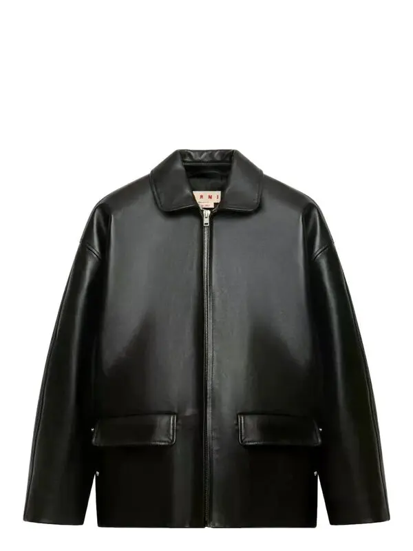Marni Zip-up Leather Jacket - Black