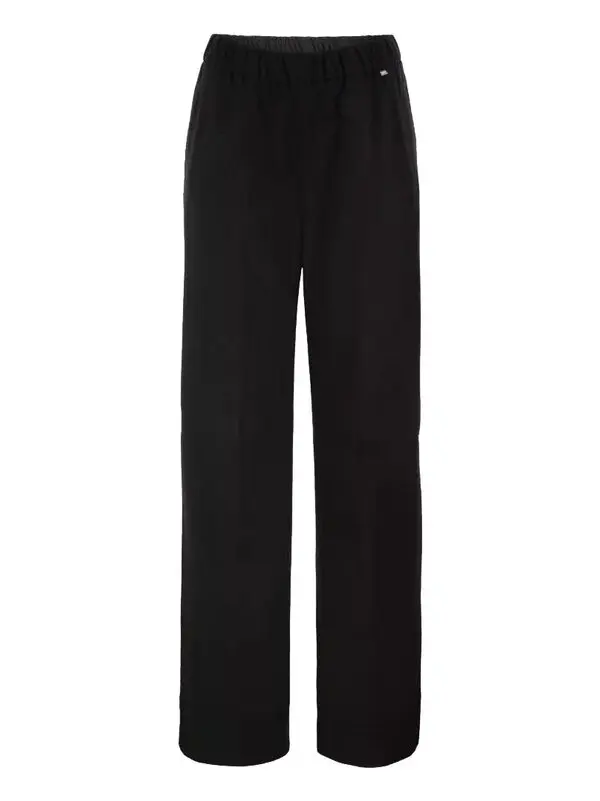 Herno Flannel-effect Knitted-trim Trousers - Black