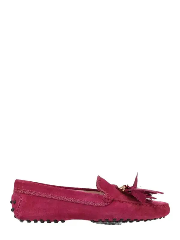 TOD'S Gommino Fringe Tassel Loafers - Pink
