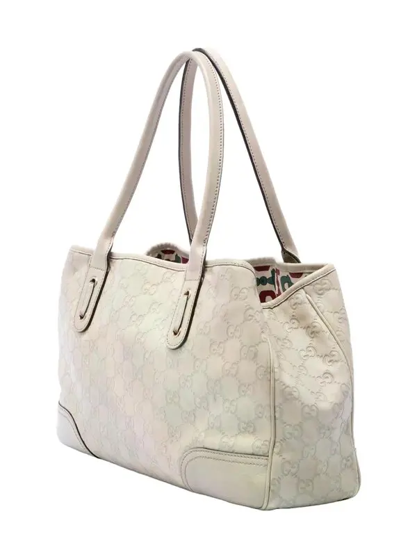 Gucci Embossed Leather Tote Bag - Brown