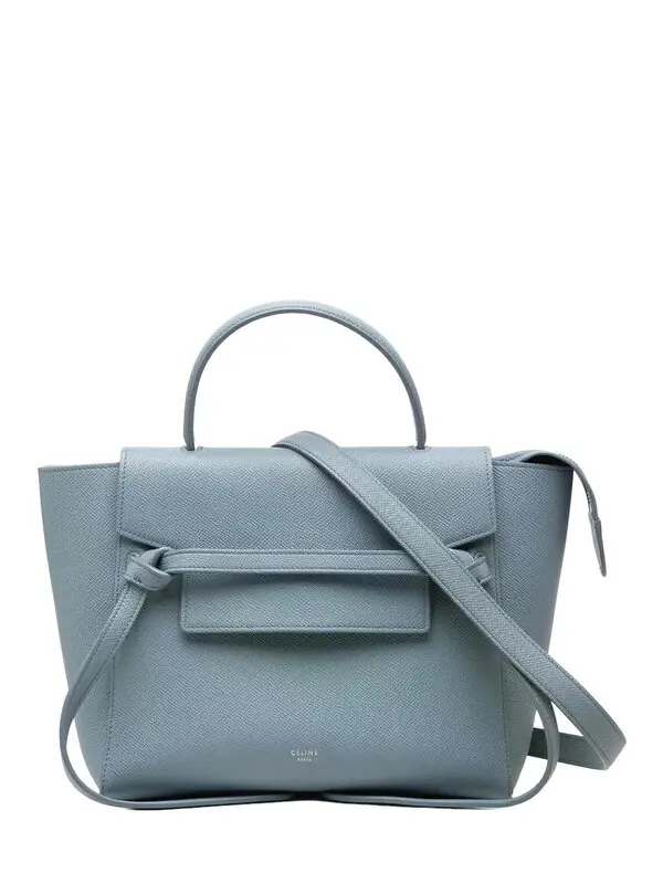 Celine Micro Grained Calfskin Belt Bag Satchel - Blue