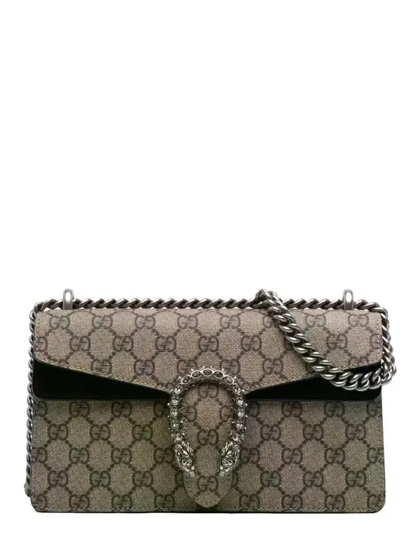 Gucci Medium Gg Supreme Dionysus Crossbody Bag - Black