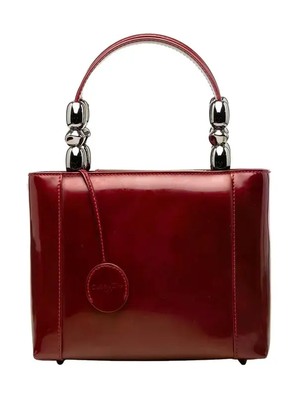Dior Patent Malice Pearl Satchel - Red