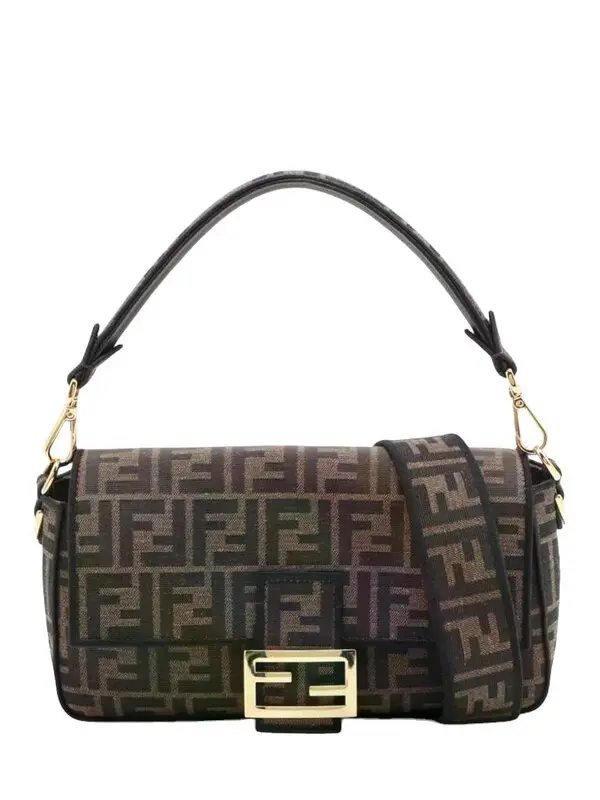 Fendi Medium Zucca Canvas Baguette Satchel - Brown