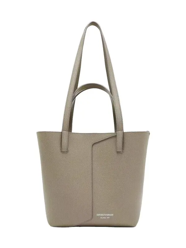 Emporio Armani Logo-print Leather Shoulder Bag - Neutrals