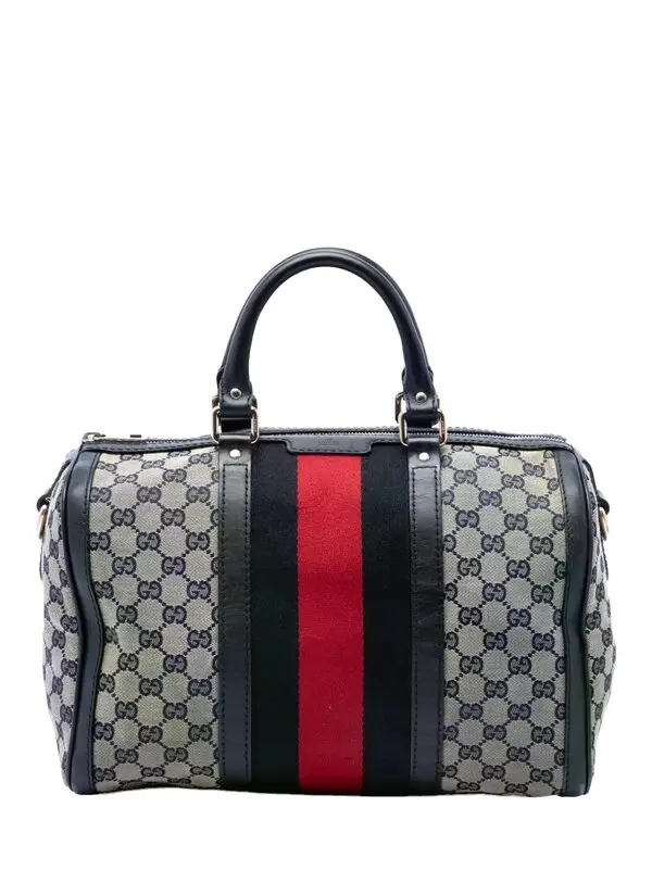 Gucci Medium Gg Canvas Web Joy Boston Bag Satchel - Neutrals