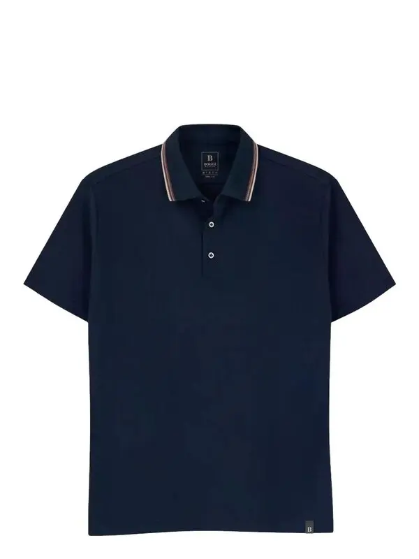 Boggi Milano Polo In Stretch Cotton Blend Piqué Cool Jade-fresh - Blue