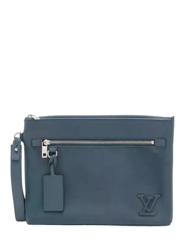 LOUIS VUITTON Aerogram Takeoff Ipad Pouch Clutch Bag - Blue