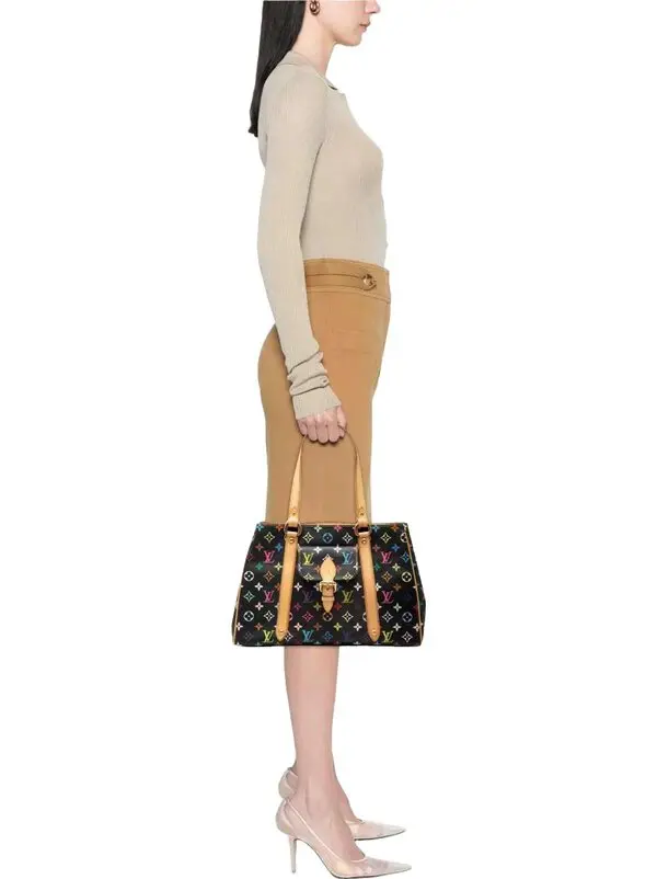 LOUIS VUITTON Monogram Multicolore Aurelia Mm Tote Bag - Black