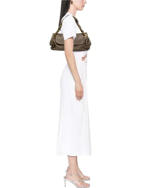 Bottega Veneta Intrecciato Trimmed Nappa Leather Handbag - Brown