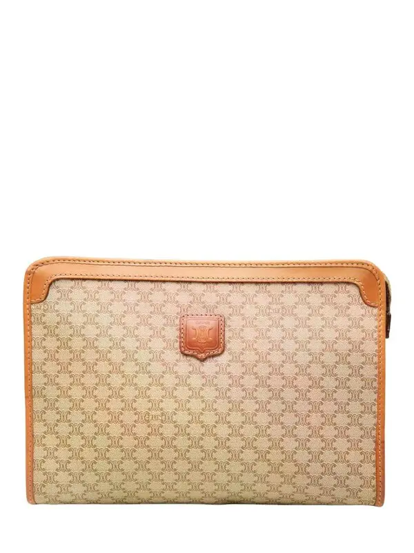 Celine 2007 Macadam Coated Canvas Clutch Bag - Neutrals
