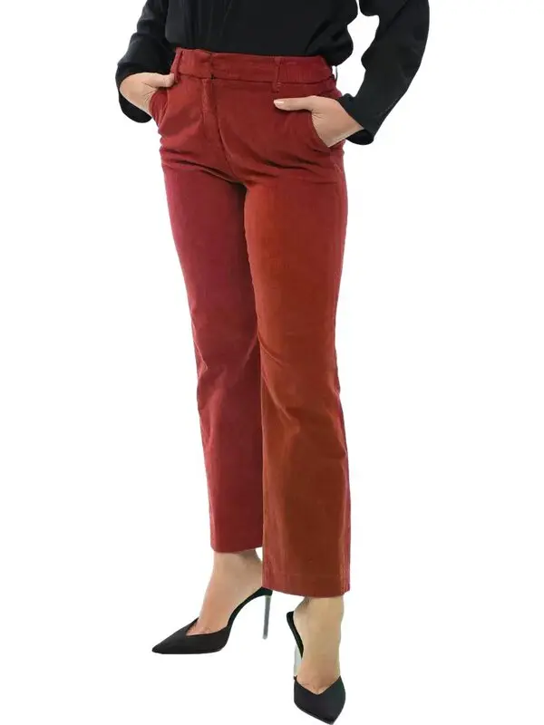 True Royal Corduroy Flared Trousers - Red