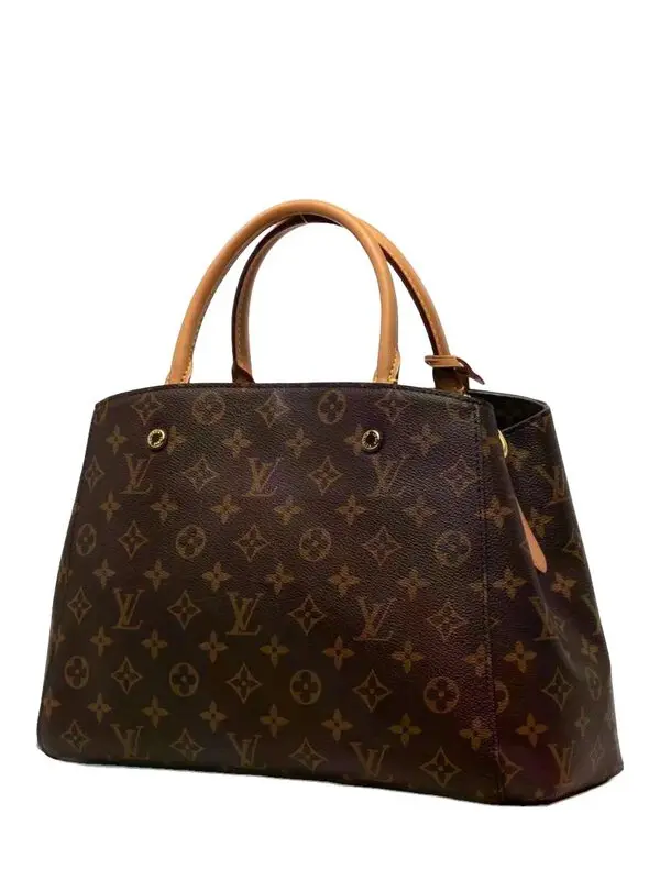 LOUIS VUITTON Monogram Montaigne Mm Satchel - Brown
