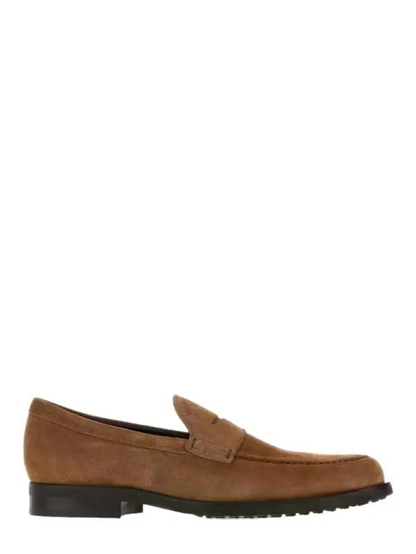 TOD'S Suede Penny-slot Loafers - Brown