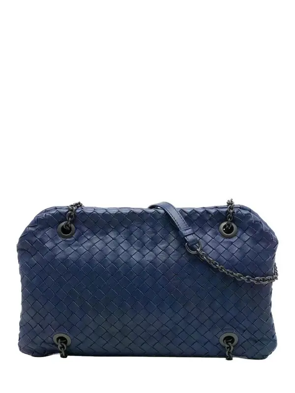 Bottega Veneta Nappa Intrecciato Duo Shoulder Bag - Blue