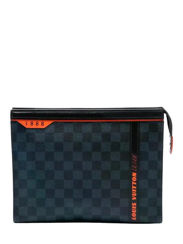 LOUIS VUITTON Damier Cobalt Race Pochette Voyage Mm Clutch Bag - Blue