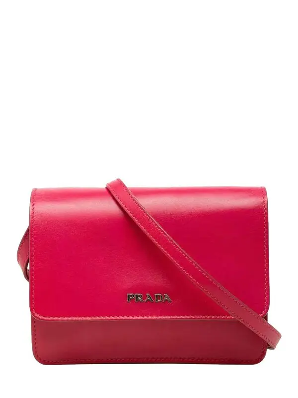 Prada Calfskin Leather Crossbody Bag - Pink