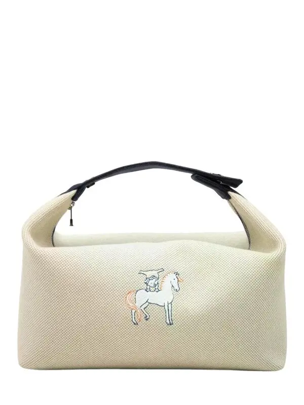 Hermès Large Toile Bride A Brac Cabriole Case Vanity Bag - Neutrals