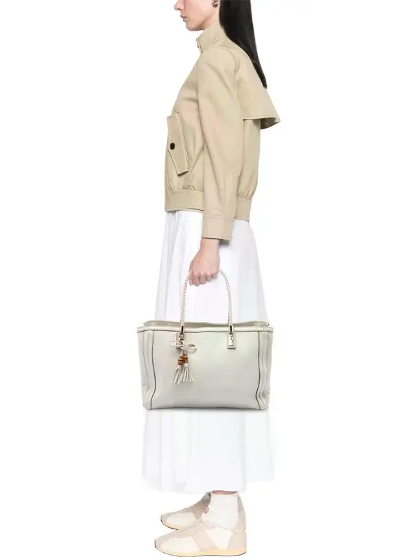 Gucci Calfskin Bella Tote Bag - White