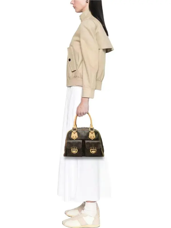 LOUIS VUITTON Monogram Manhattan Pm Handbag - Brown