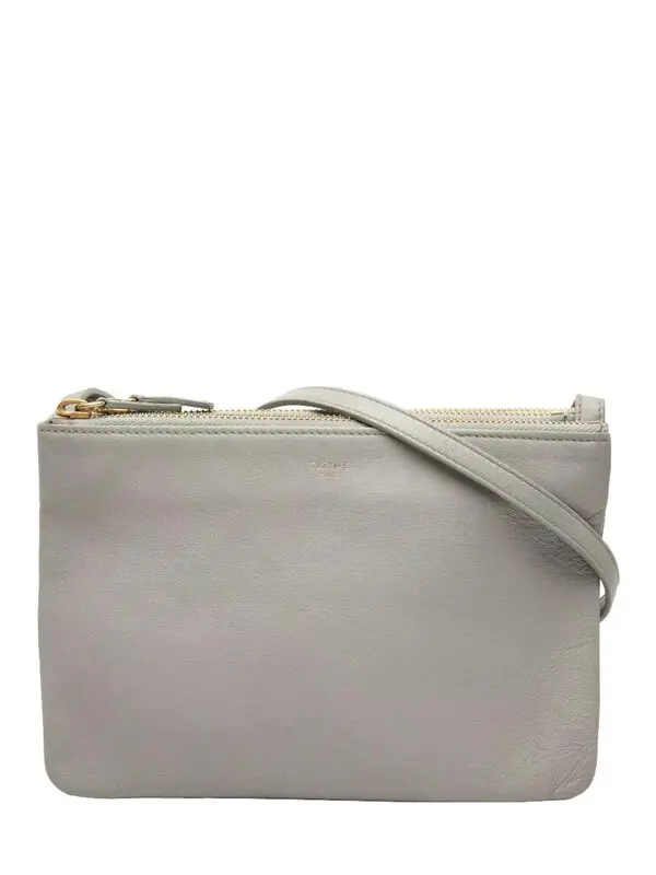 Celine Lambskin Trio Crossbody Bag - Grey
