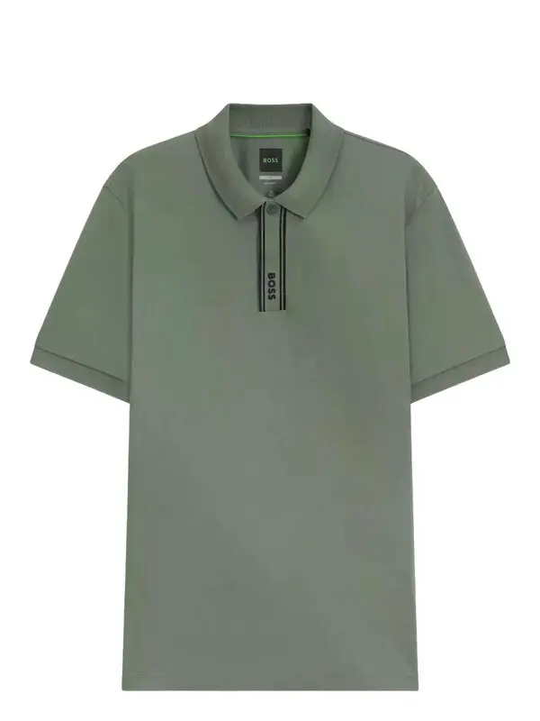 BOSS Striped-placket Polo Shirt - Green