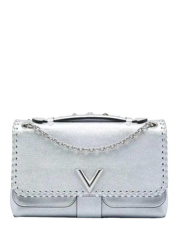 LOUIS VUITTON Metallic Leather Chain Bag Satchel - Silver