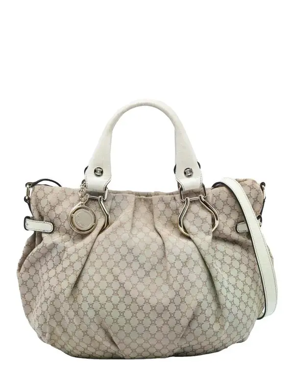 Celine Macadam Canvas Pillow Satchel - Neutrals