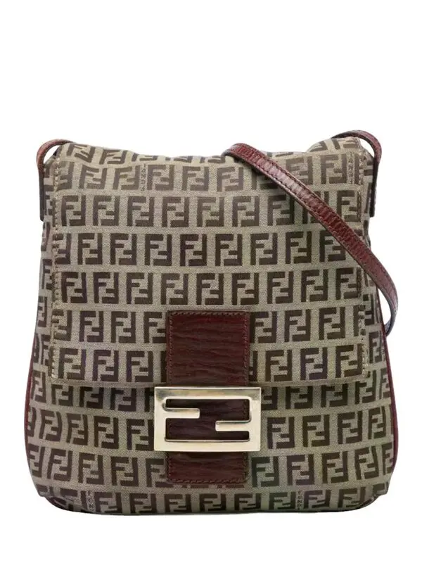 Fendi Zucchino Canvas Crossbody Bag - Brown