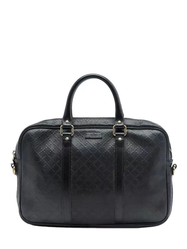 Gucci 2016-2026 Medium Diamante Calfskin Business Bag - Black