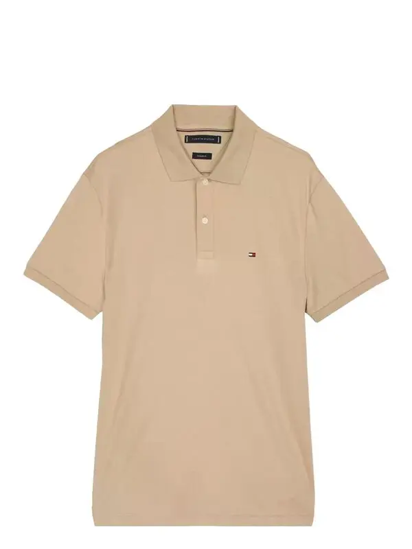 Tommy Hilfiger Logo-embroidered Cotton Polo Shirt - Neutrals