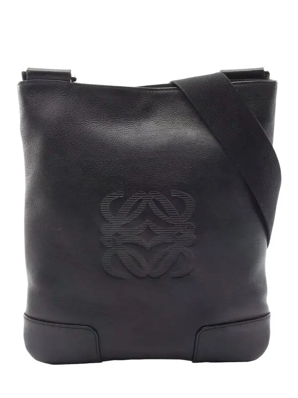 Loewe Leather Anagram Crossbody Bag - Black