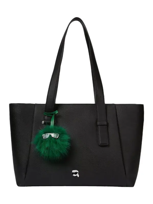 Karl Lagerfeld Large Ikon Pebble Tote Bag - Black