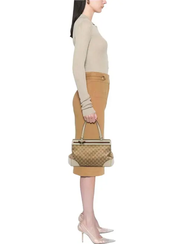 Gucci Gg Canvas Web Mayfair Tote Bag - Neutrals
