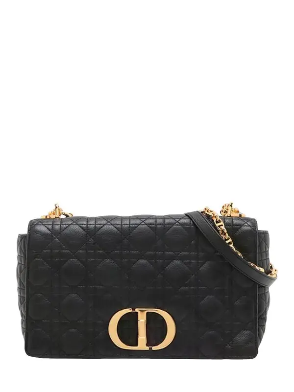 Dior Medium Cannage Caro Shoulder Bag - Black