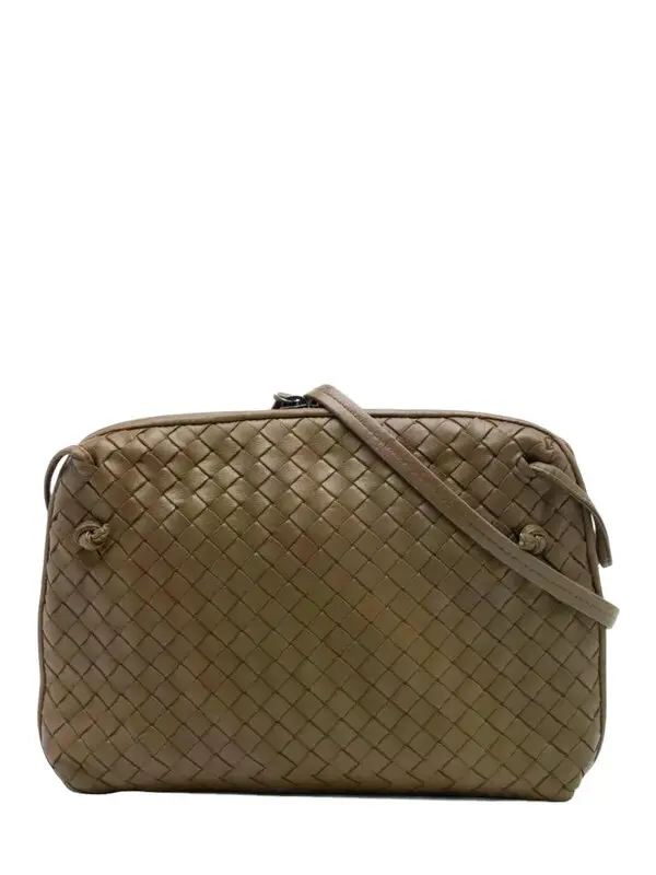 Bottega Veneta Nappa Intrecciato Nodini Crossbody Bag - Brown