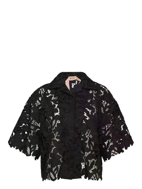N°21 Floral Lace Blouse - Black