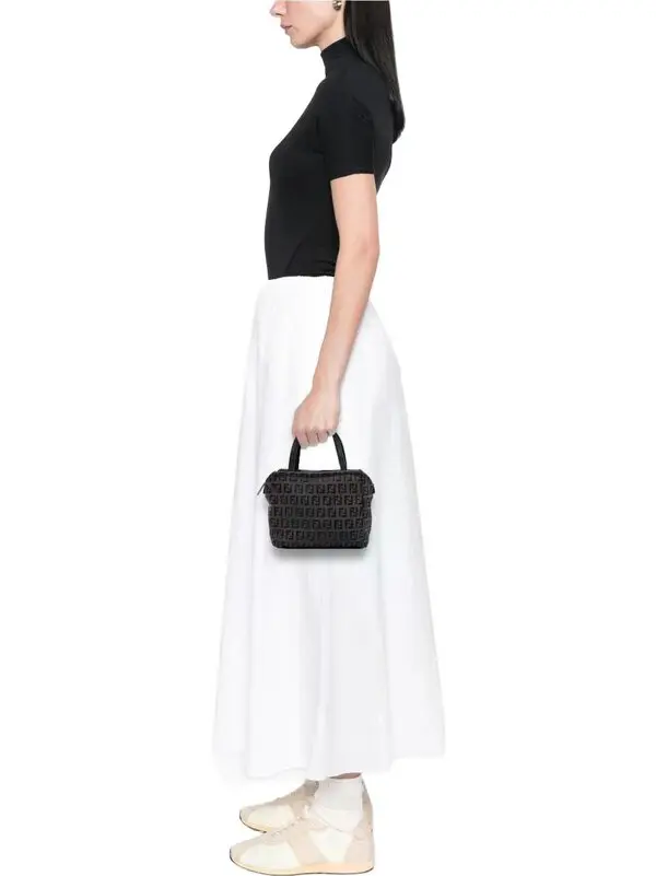 Fendi Zucchino Canvas Handbag - Brown