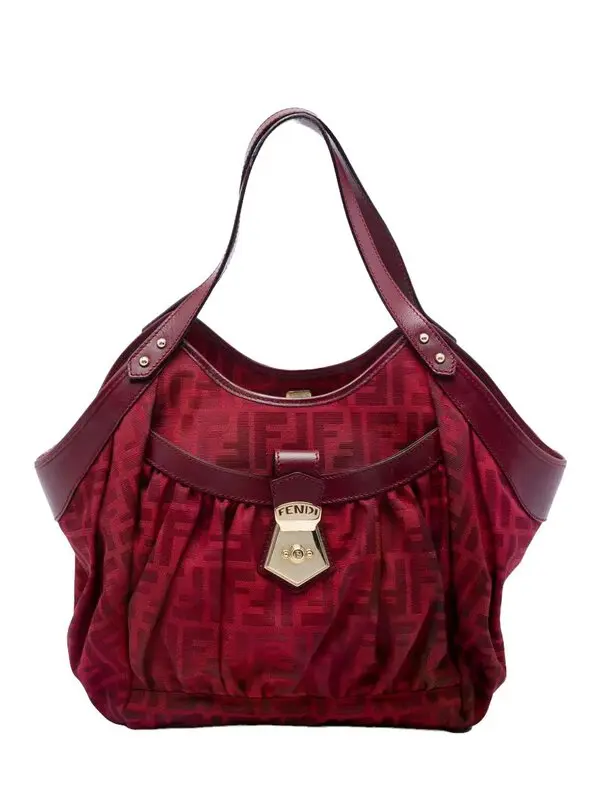 Fendi Zucca Canvas Chef Tote Bag - Red