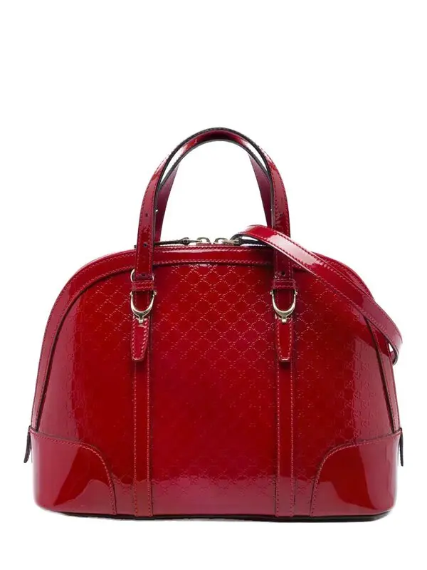 Gucci Patent Leather Dome Satchel - Red