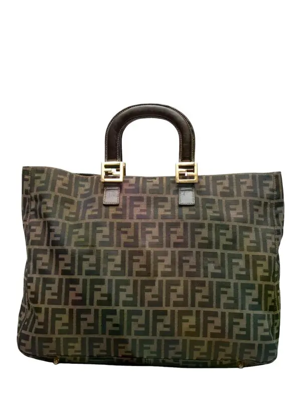 Fendi Large Zucca Canvas Twins Tote Bag - Brown