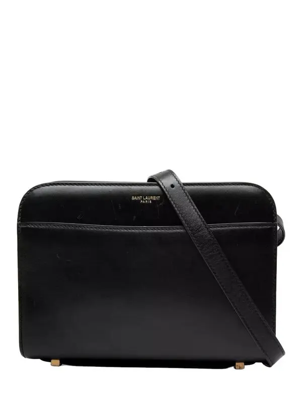 Saint Laurent Calfskin Satchel Crossbody Bag - Black