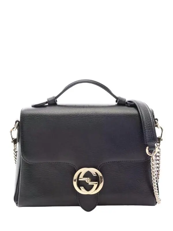 Gucci 2016-2026 Small Dollar Calf Interlocking G Satchel - Black