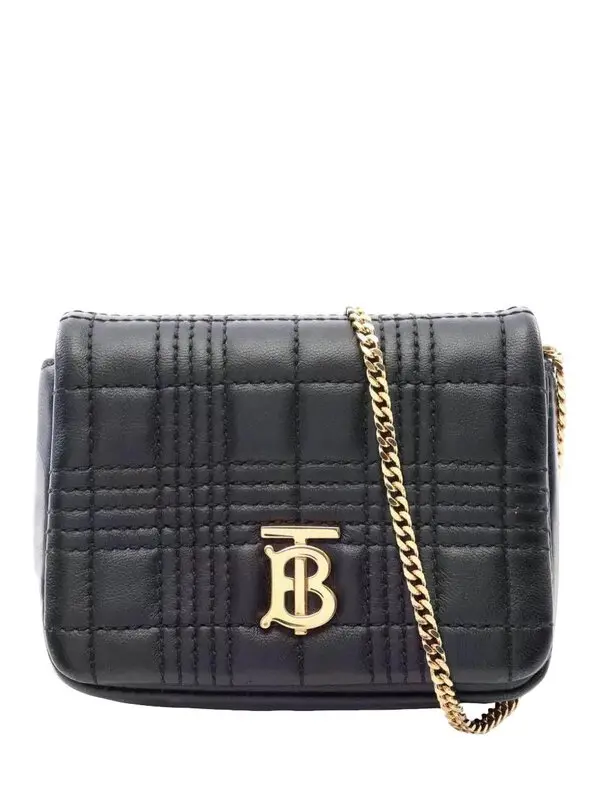 Burberry Micro Quilted Leather Lola Crossbody Bag - Black
