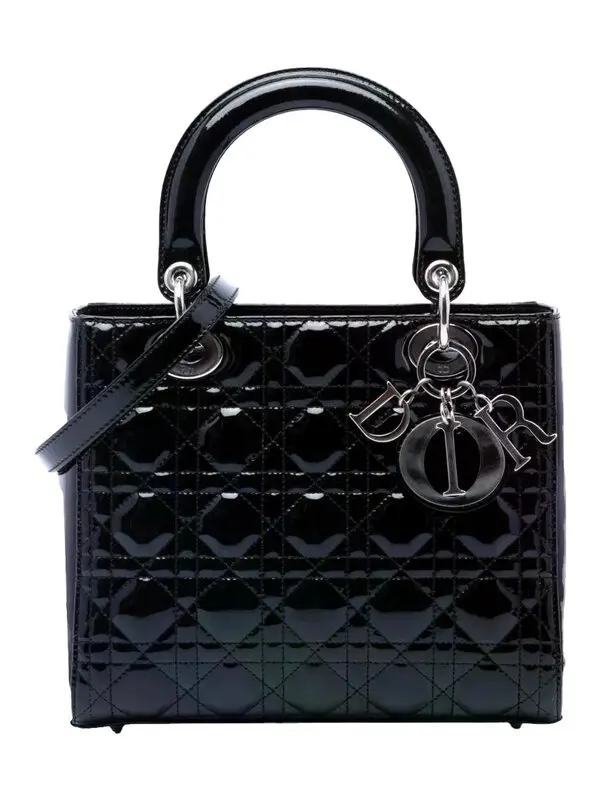 Dior Patent Cannage Lady Satchel - Black