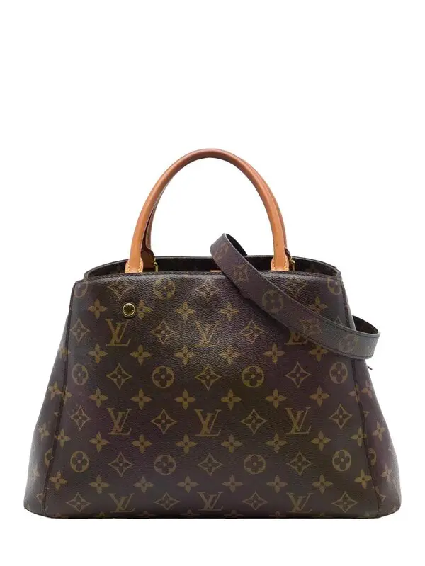 LOUIS VUITTON Monogram Montaigne Mm Satchel - Brown