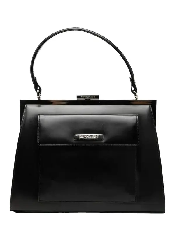 Saint Laurent 20th Century Leather Top Handle Frame Bag Handbag - Black