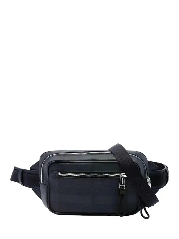 Burberry Check Coated Canvas Belt Bag - Black